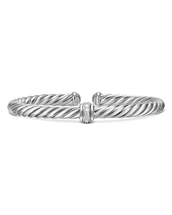 David Yurman Cable Flex Center Station Bracelet - Silver
