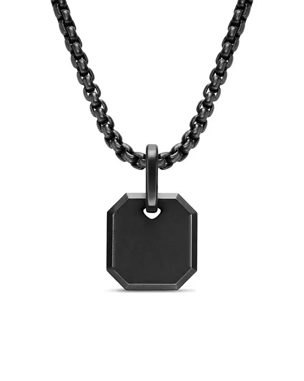 David Yurman Octagonal Amulet, 15mm - Black