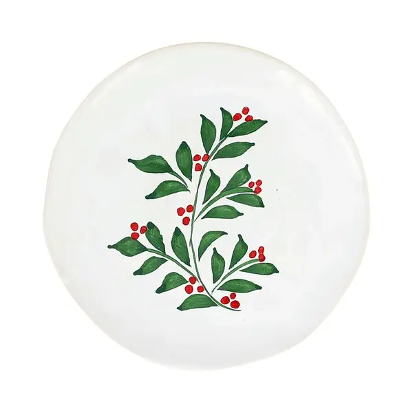 VIETRI Aria Holiday Cocktail Plate - Green