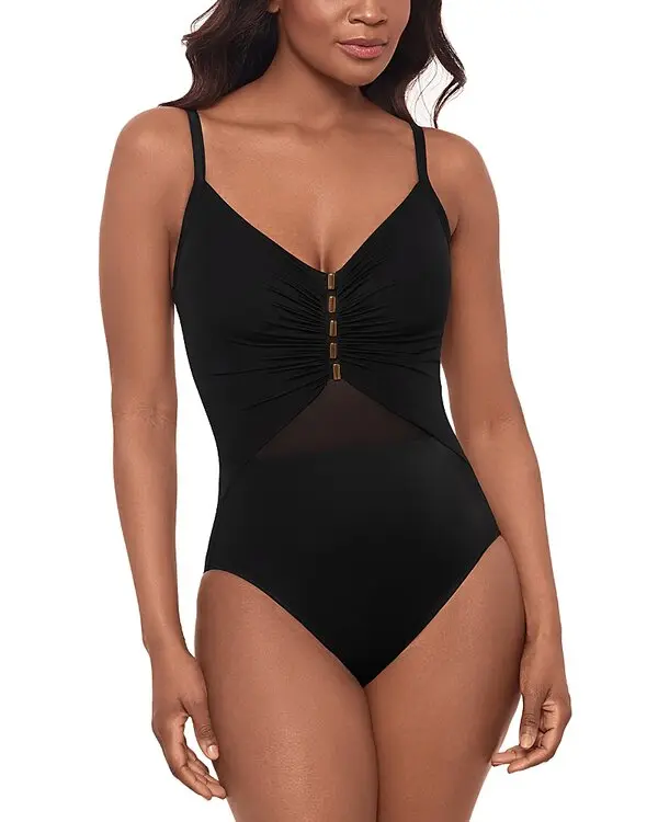 Miraclesuit Network News Mariposa One Piece Swimsuit - Black