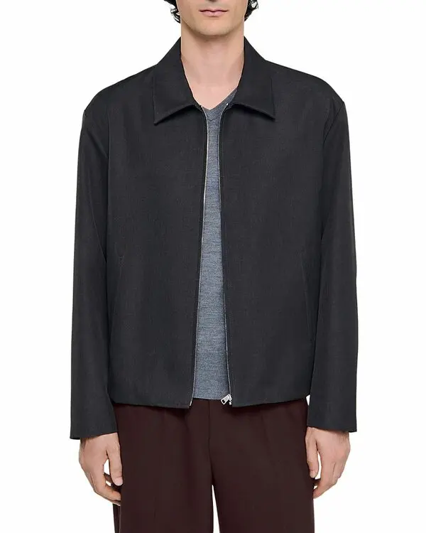 Sandro Technical Fabric Jacket - Dark Grey
