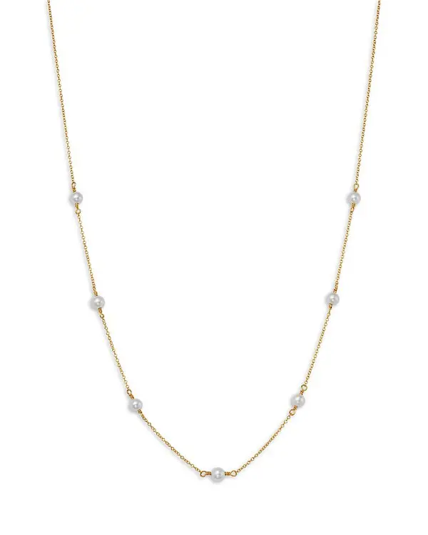 Zoe Chicco 14k Yellow Freshwater Pearl Station Necklace - Gold