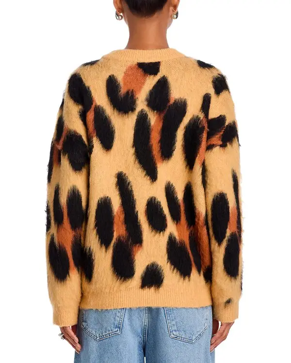 Aqua Animal Print Eyelash Sweatshirt