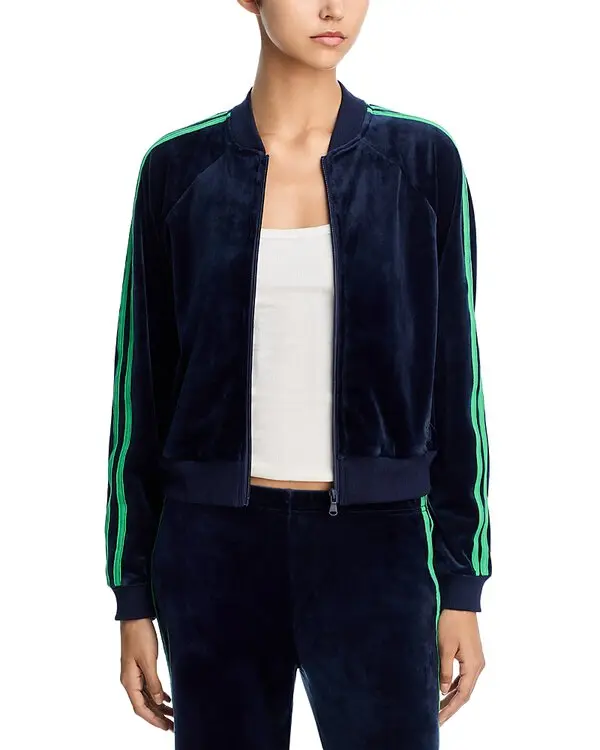 Splits59 Heritage Velour Bomber Jacket - Indigo/grass