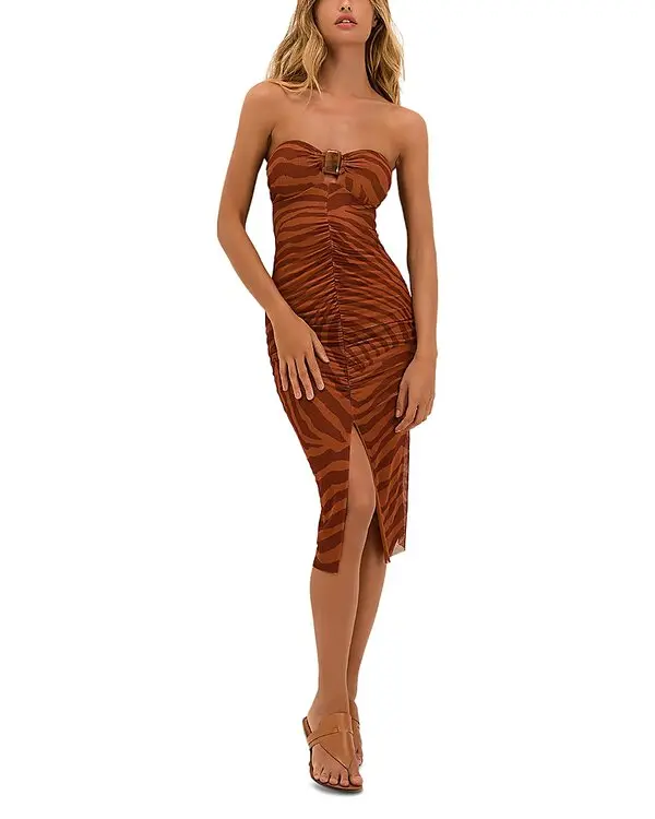 VIX PAULA HERMANNY Sundown Suzane Strapless Midi Dress