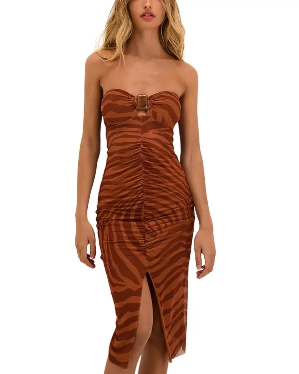 VIX PAULA HERMANNY Sundown Suzane Strapless Midi Dress