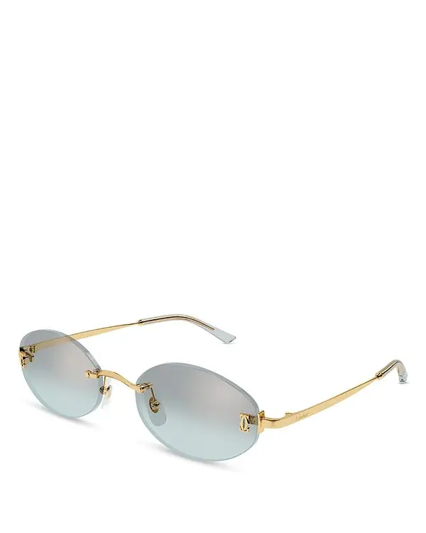 CARTIER Oval Sunglasses 55mm - Gold