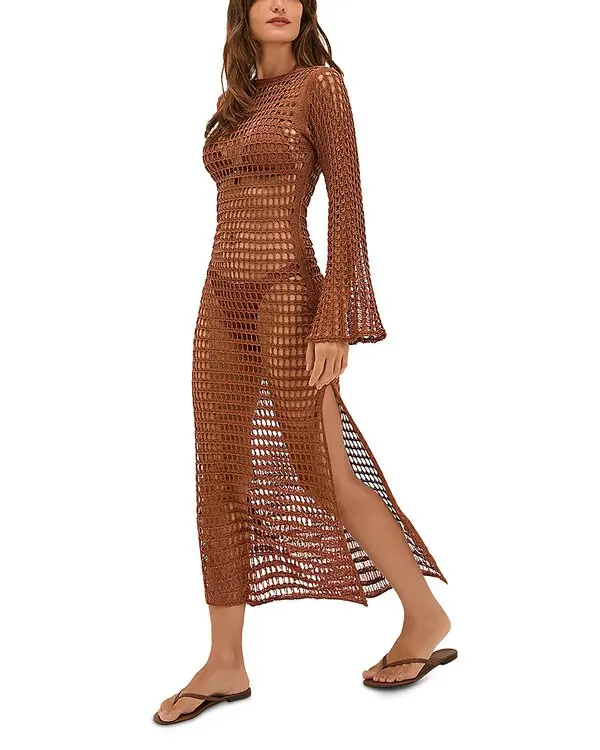 VIX PAULA HERMANNY Belle Knit Swim Cover-up - Brown