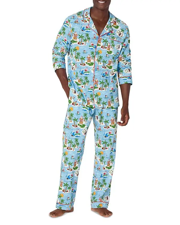 BEDHEAD PAJAMAS Holiday Long Sleeve Classic Pajama Set - Surfin Santa