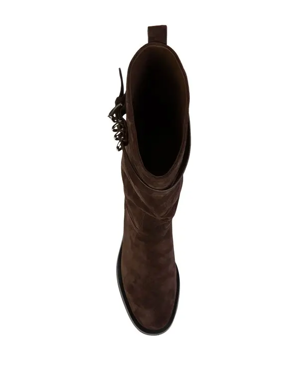 BLACK SUEDE STUDIO Classic Riding Boots - Dark Brown