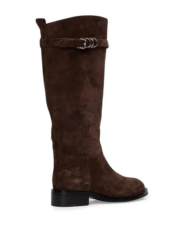 BLACK SUEDE STUDIO Classic Riding Boots - Dark Brown