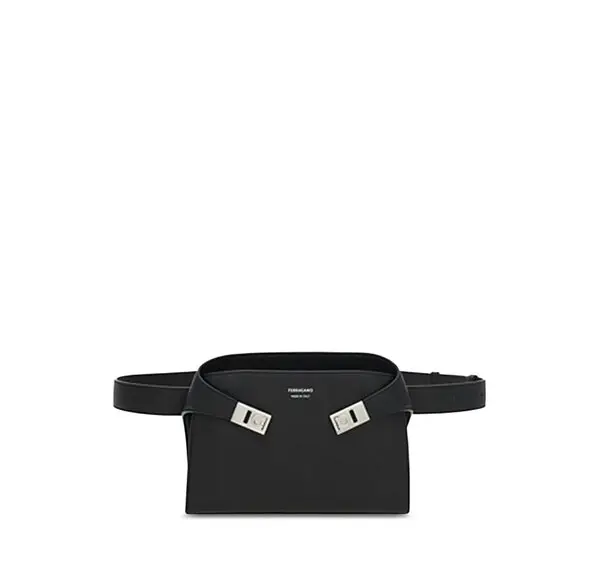 FERRAGAMO Leather Belt Bag - Nero
