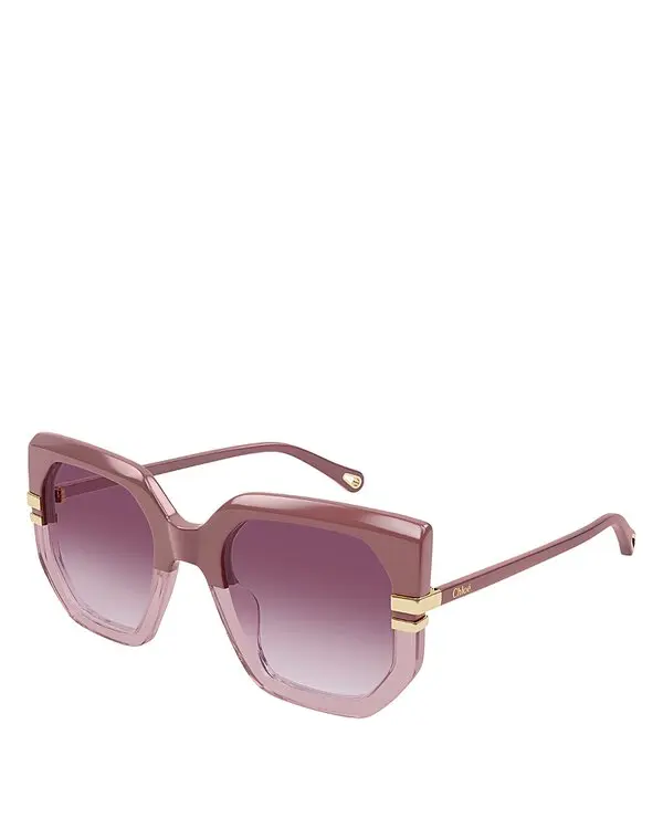 Chloé Geometrical Sunglasses, 53mm - Pink