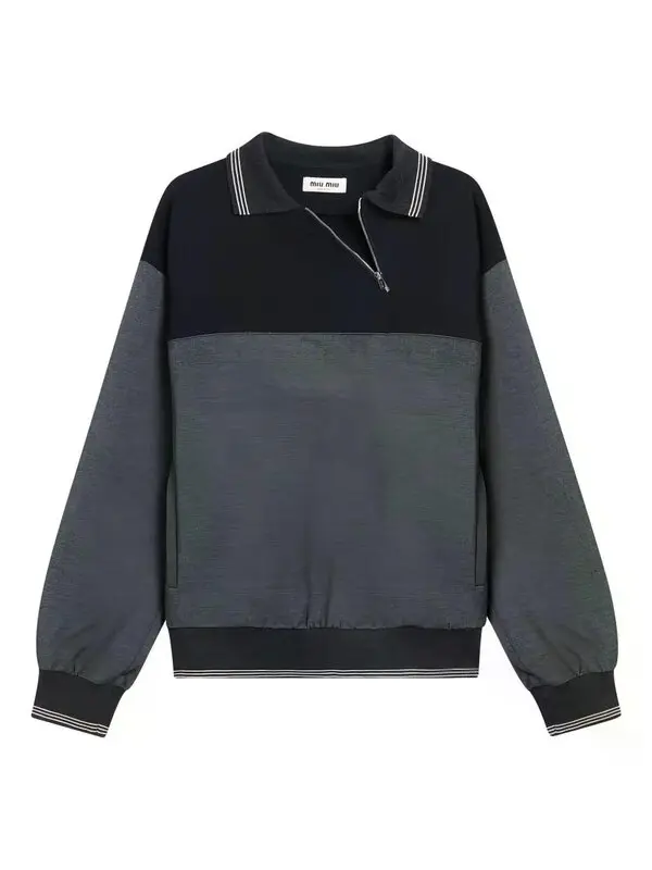Miu Miu Colourblock Zip Sweatshirt