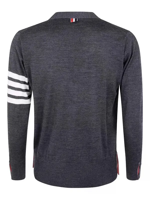 Thom Browne Stripe Detail Cardigan - Grey