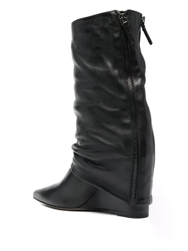 THE SELLER 80mm Leather Wedge Boots