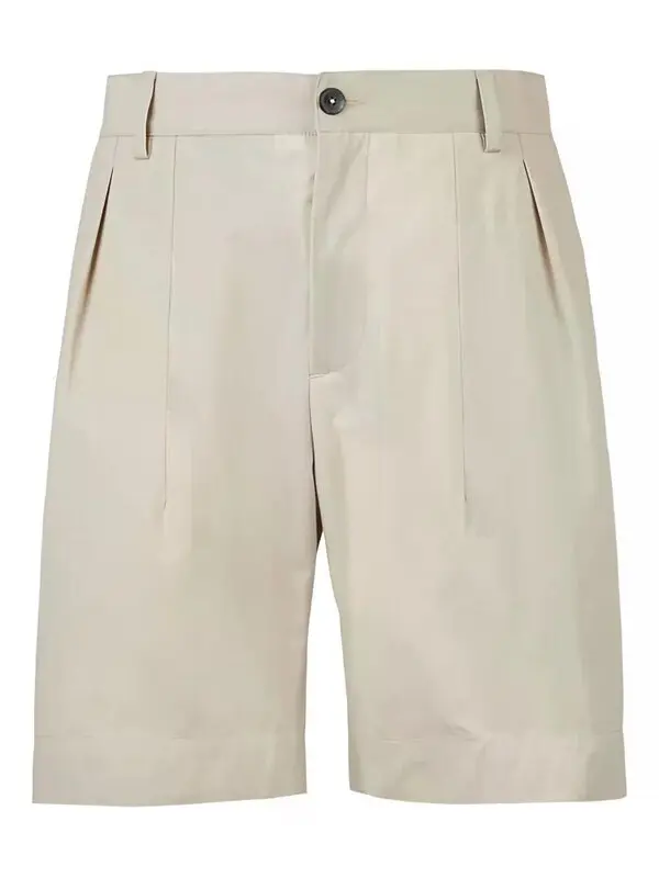 Sease Pleated-front Cotton Shorts
