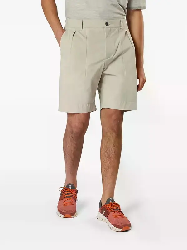 Sease Pleated-front Cotton Shorts