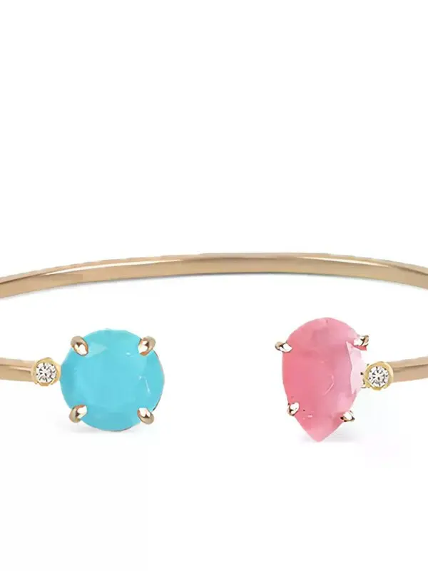 ATELIER MON Chalcedony And Moonstone Open Cuff Bracelet