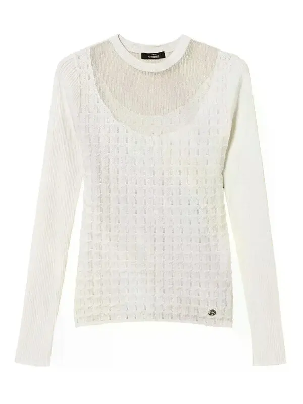 TWINSET Long Sleeve See-through Sweater