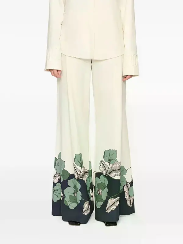 Clea Floral Wide-leg Trousers