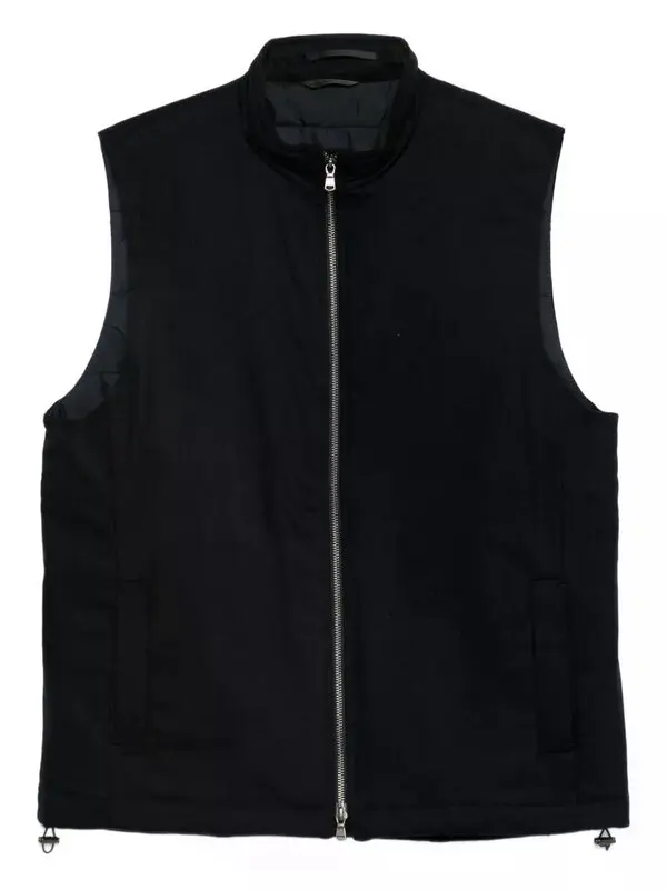 Sunspel Two-way Zip Gilet - Blue
