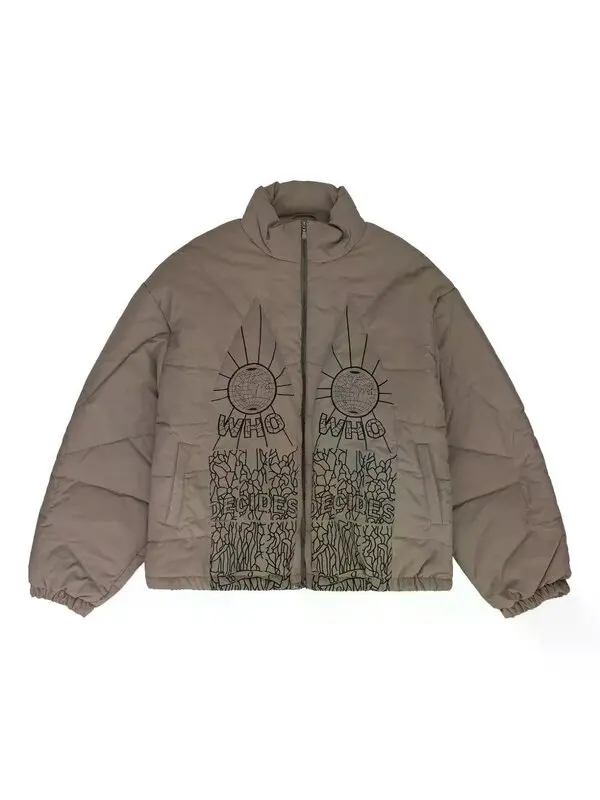 WHO DECIDES WAR BY EV BRAVADO Embroidered Padded Jacket