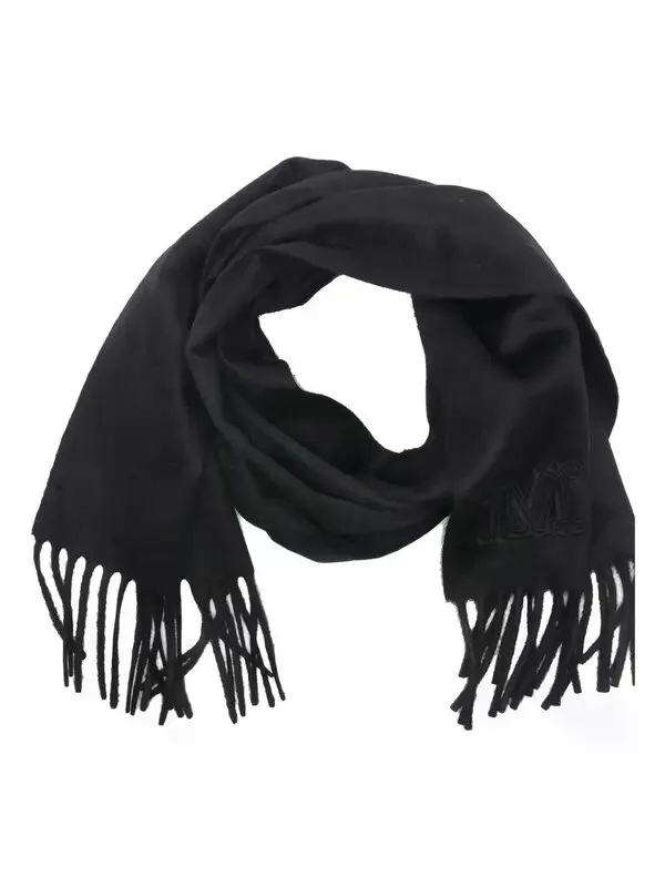 Max Mara Wsdalia Logo-detail Scarf - Black