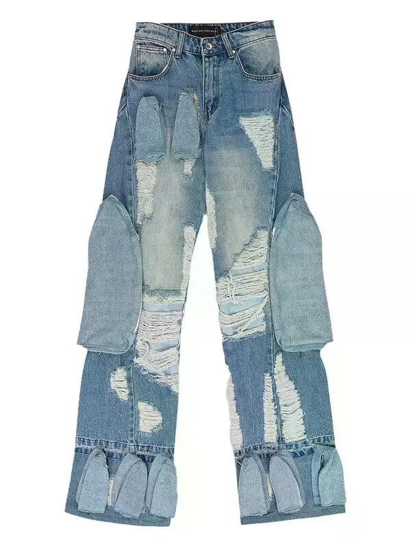 WHO DECIDES WAR BY EV BRAVADO Multi-pocket Distressed Jeans