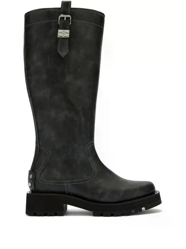 GANNI Studded Knee-high Boots