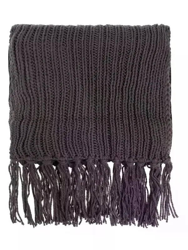 Y3 Fringed Scarf - Grey
