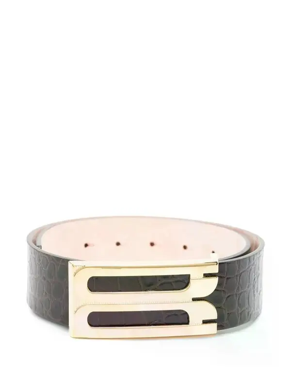 Victoria Beckham Crocodile-embossed Belt - Brown