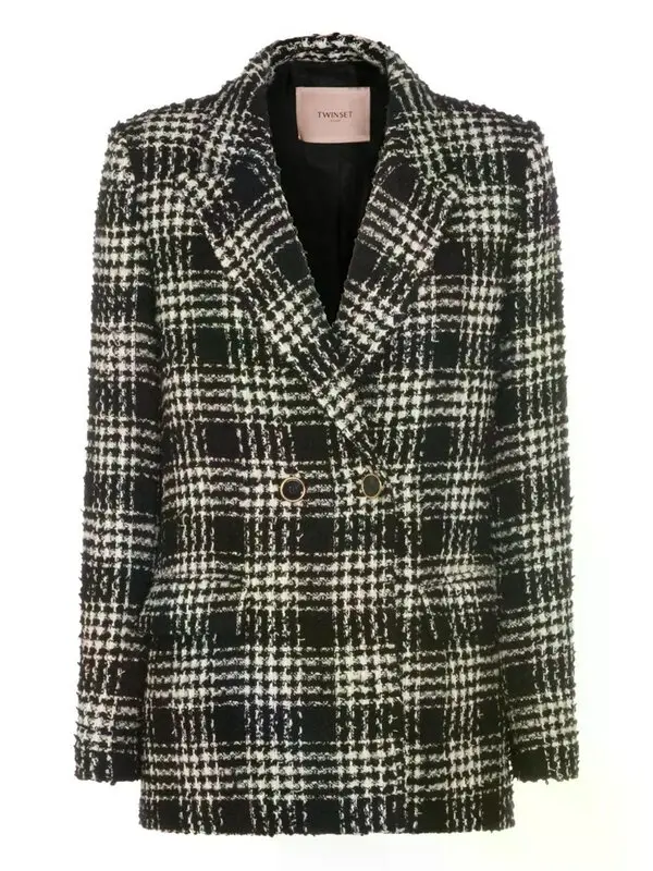 TWINSET Check Double-breasted Jacket