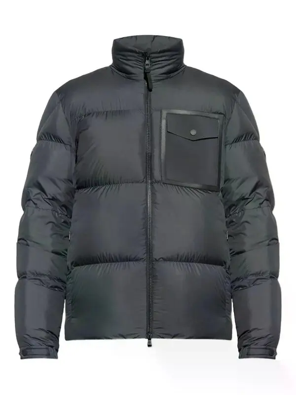 Moncler Quilted Down Jacket With High Neck - Black