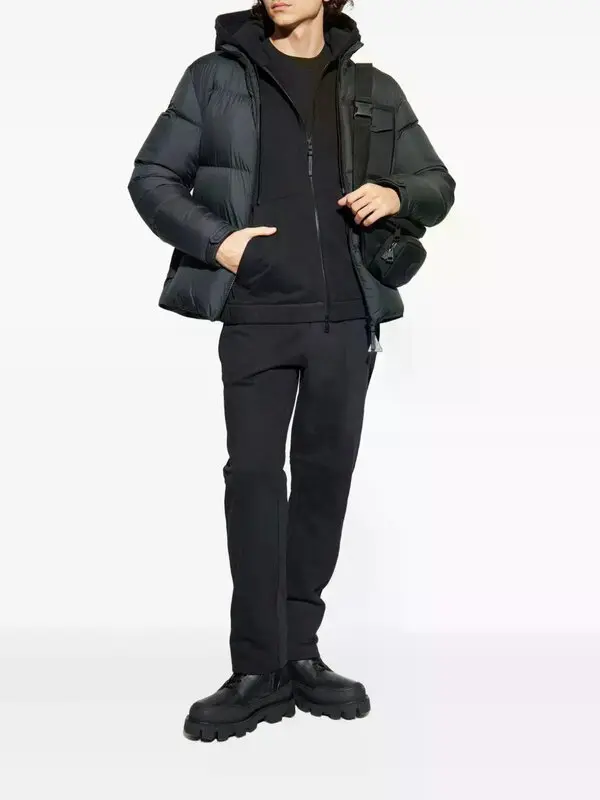 Moncler Quilted Down Jacket With High Neck - Black