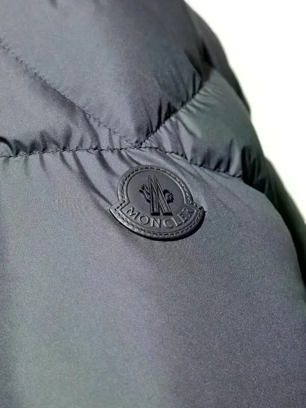 Moncler Quilted Down Jacket With High Neck - Black