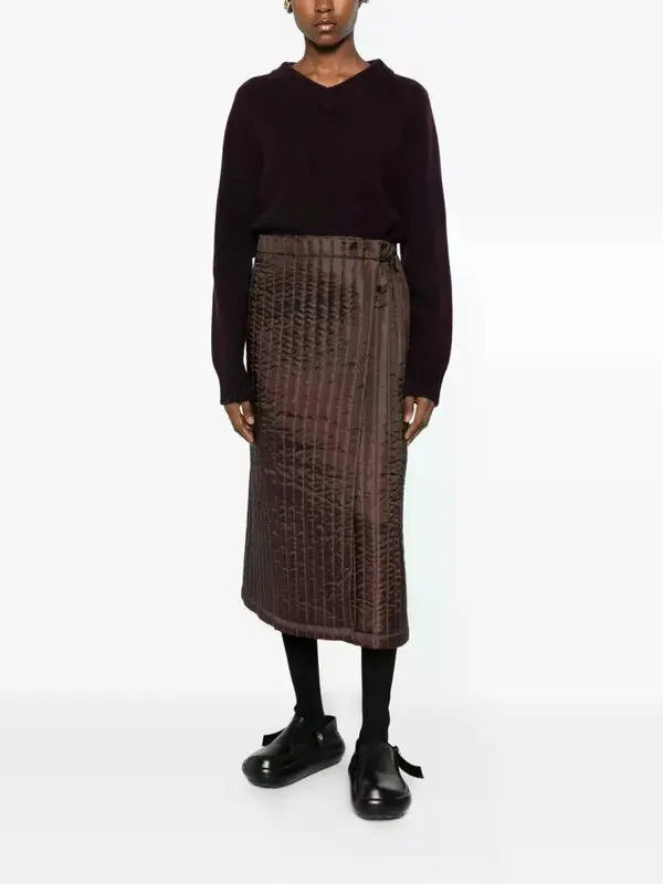 BLESS Nº08 Monpe Midi Skirt - Brown
