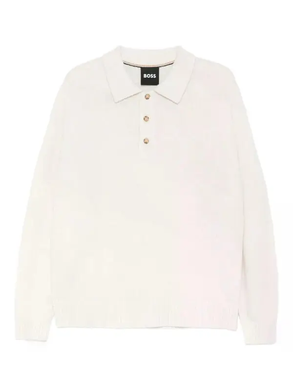 BOSS Virgin-wool Polo Shirt - White