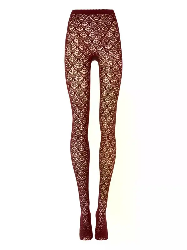 Wolford Geometric Pattern Tights - Red