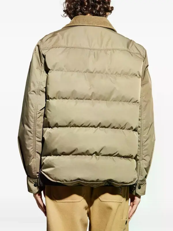 Moncler Waterton Corduroy-collar Down Jacket - Neutrals