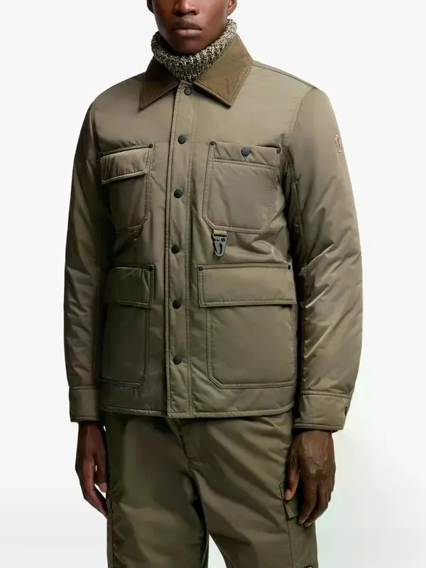 Moncler Waterton Corduroy-collar Down Jacket - Neutrals