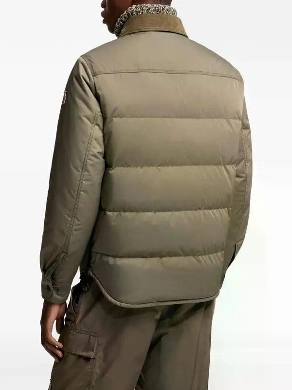 Moncler Waterton Corduroy-collar Down Jacket - Neutrals