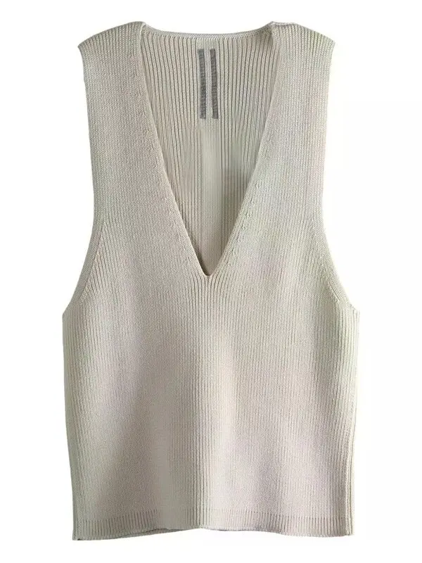 Rick Owens V-neck Ribbed Knit Top