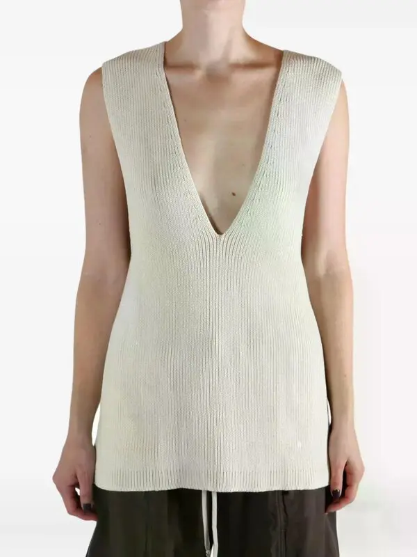 Rick Owens V-neck Ribbed Knit Top
