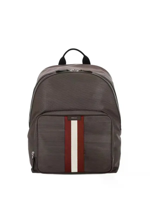 Bally Zip Striped Backpack - Brown