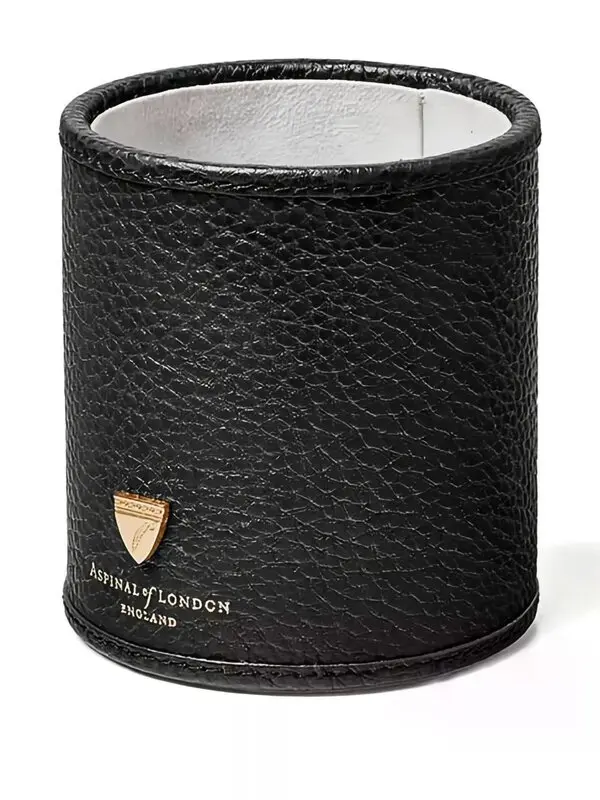 ASPINAL OF LONDON Cylindrical Logo Pen Pot - Black