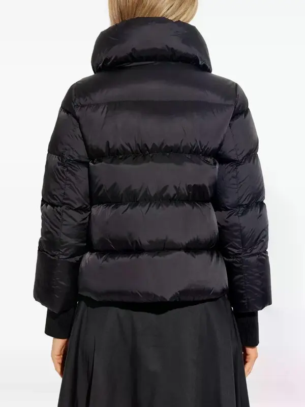 Add Funnel-neck Zip-fastening Puffer Jacket - Black