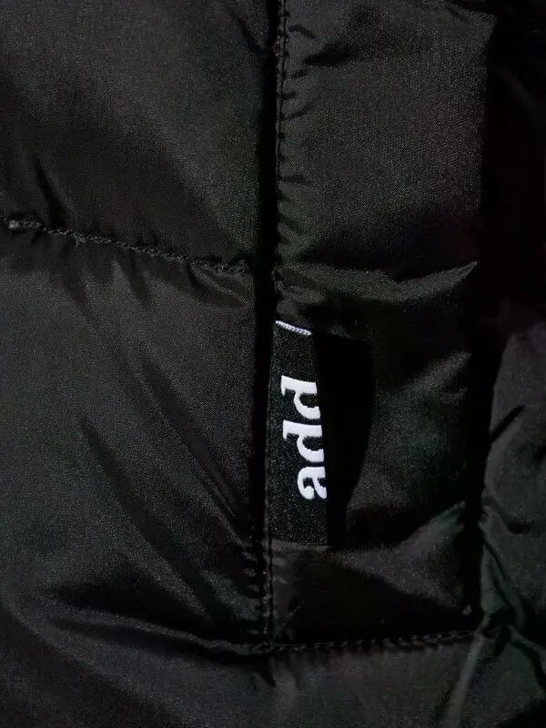 Add Funnel-neck Zip-fastening Puffer Jacket - Black