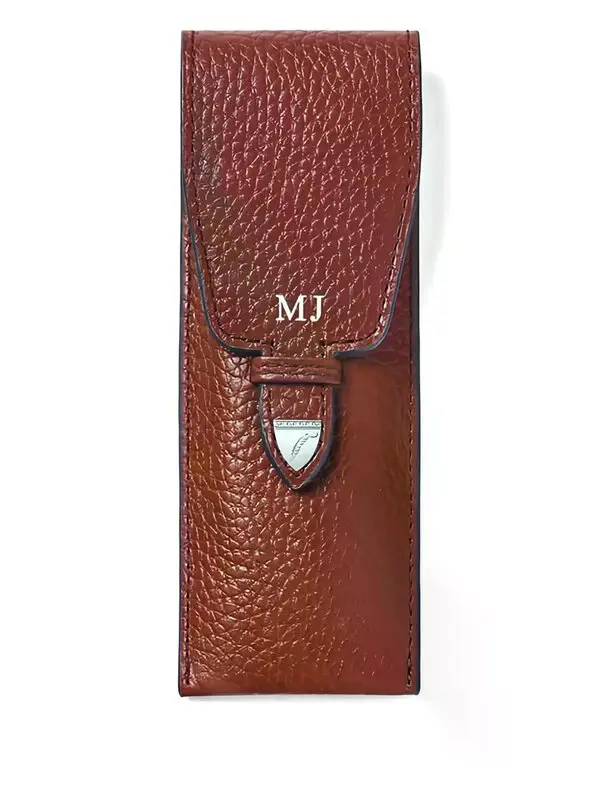ASPINAL OF LONDON Textured Flap Pen Case - Red