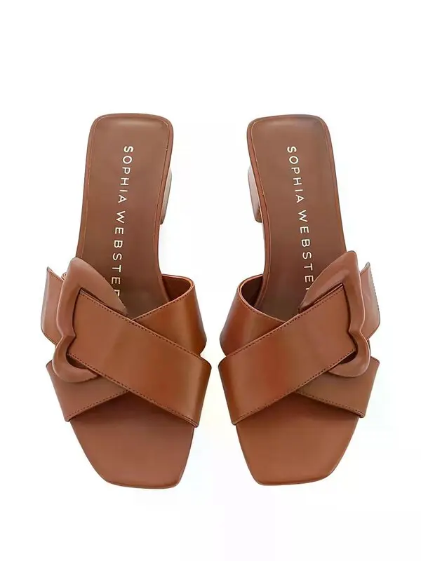 SOPHIA WEBSTER 50mm Blair Buckle Heeled Sandals - Brown